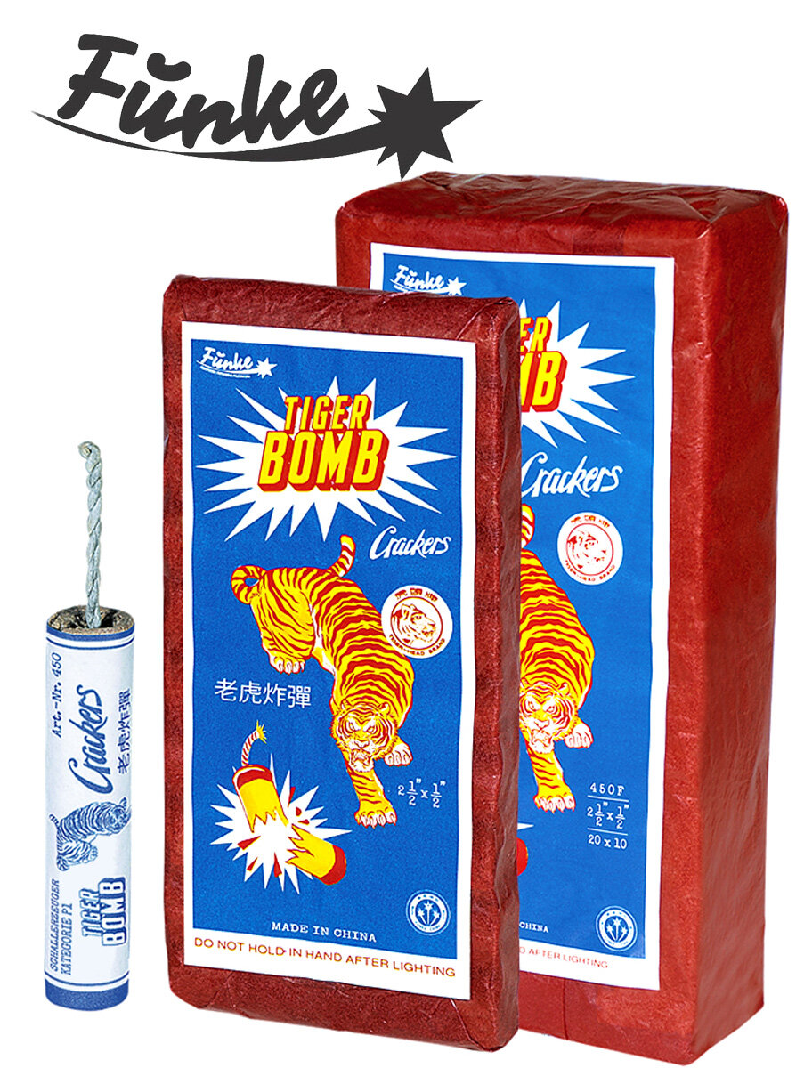 Silvester Feuerwerk Schinken Funke China Böller Petarde Tiger Bomb ch ...